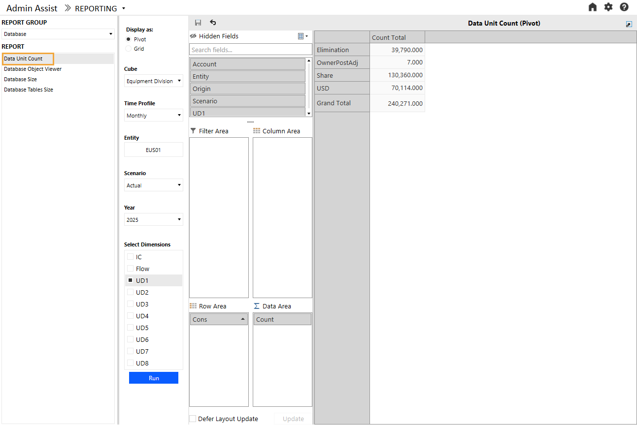 Database Report Set
