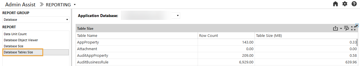 Database Report Set