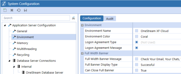 Environment System Configurations