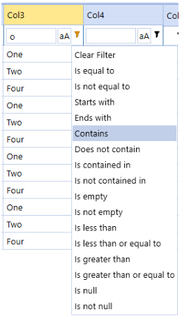 SQL Table Editor Filtering