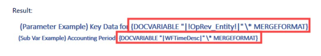 Parameters in Extensible Documents