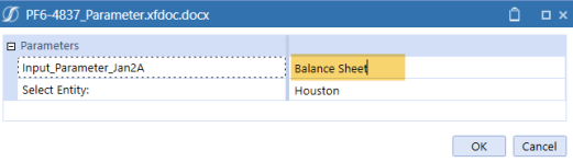 Parameters in Extensible Documents