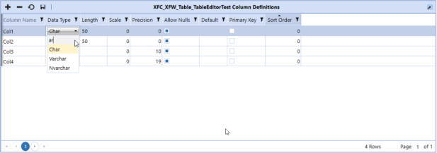 SQL Table Editor Searchable Drop-Down List