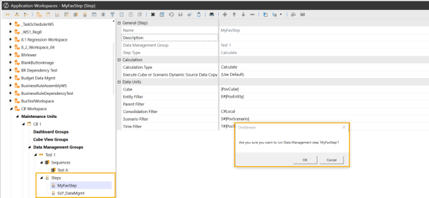 Build Data Management Sequences and Steps in Workspaces