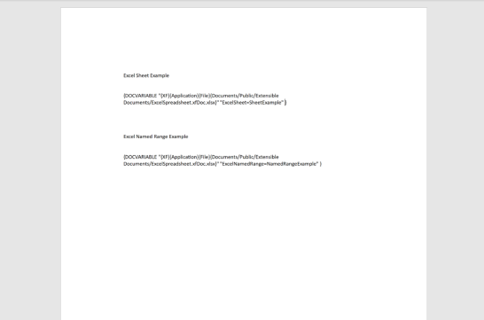 Insert Excel Sheets and Excel Named Ranges in Microsoft Word