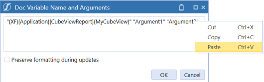Document Variable Setup