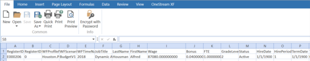 Using XFTV Named Ranges