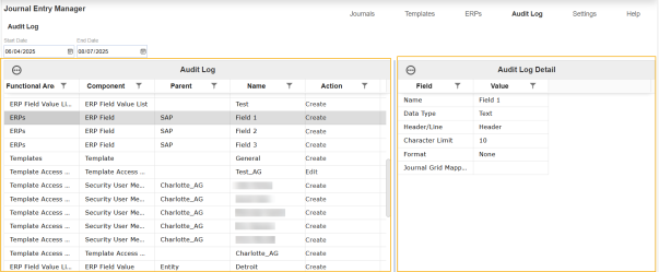 Audit Log
