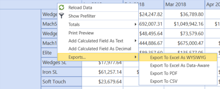 Using the Pivot Grid
