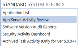 Using Standard System Reports Dashboard