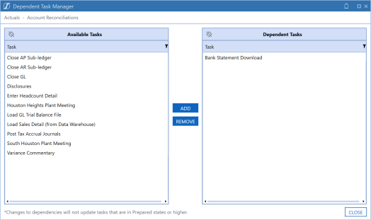 Manage Dependent Tasks