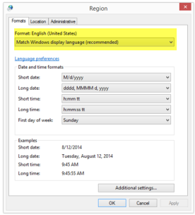 International Settings