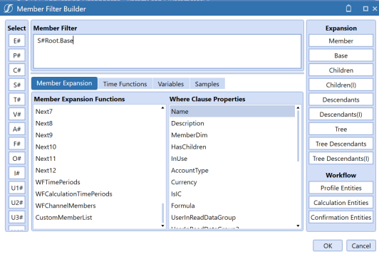 Specify Member Dialog Settings