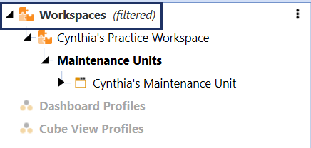 Workspaces Filter