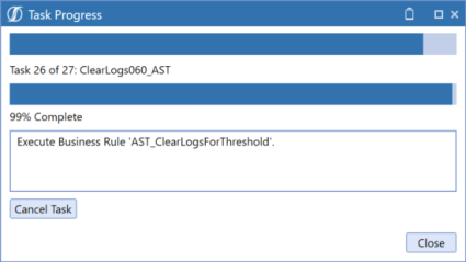 Execute Clear Logs Data Management