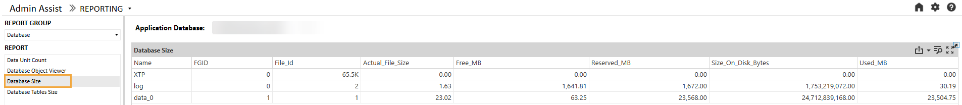 Database Report Set