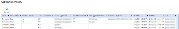 Application History