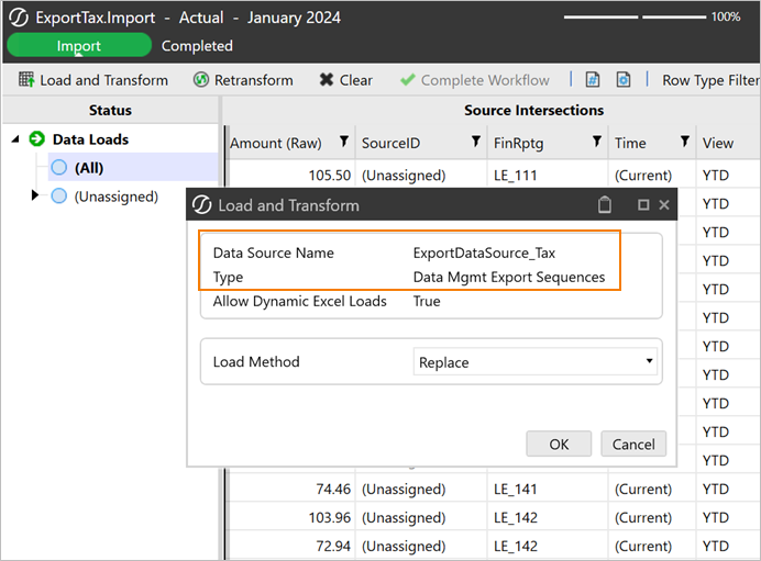 Data Management Export Sequences Data Source