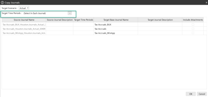 Bulk Selection of Time Periods for Copying