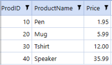 SQL Table Editor Filtering