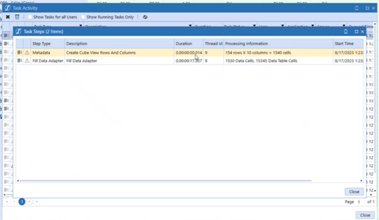 Enhancing Task Activity: Cancel Cube Views