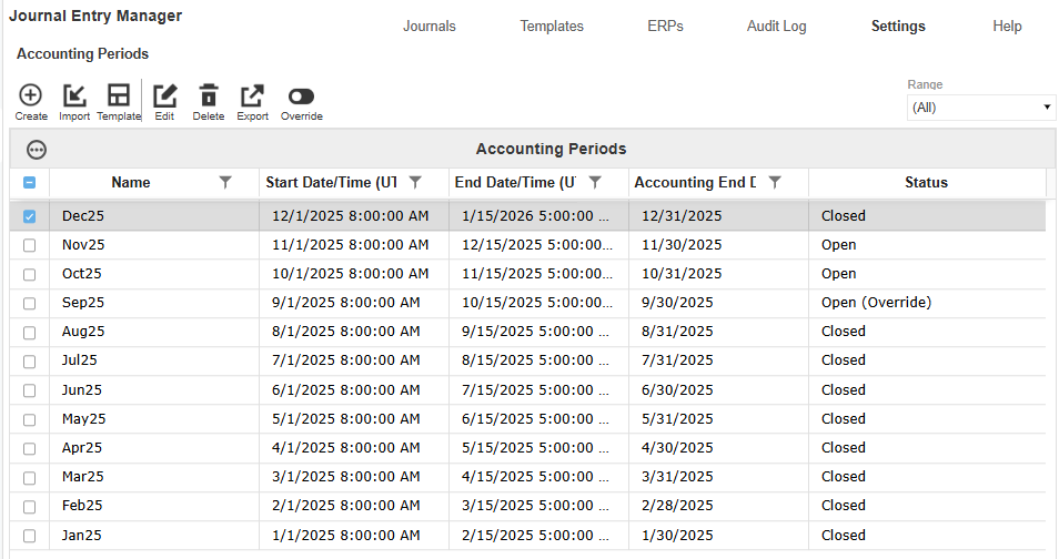 Accounting Periods