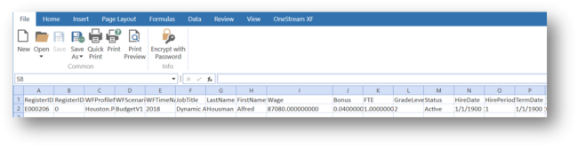 Using XFTV Named Ranges