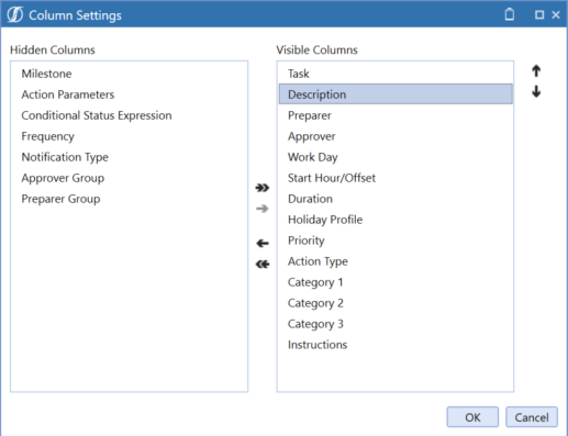 Task Groups Button Bar